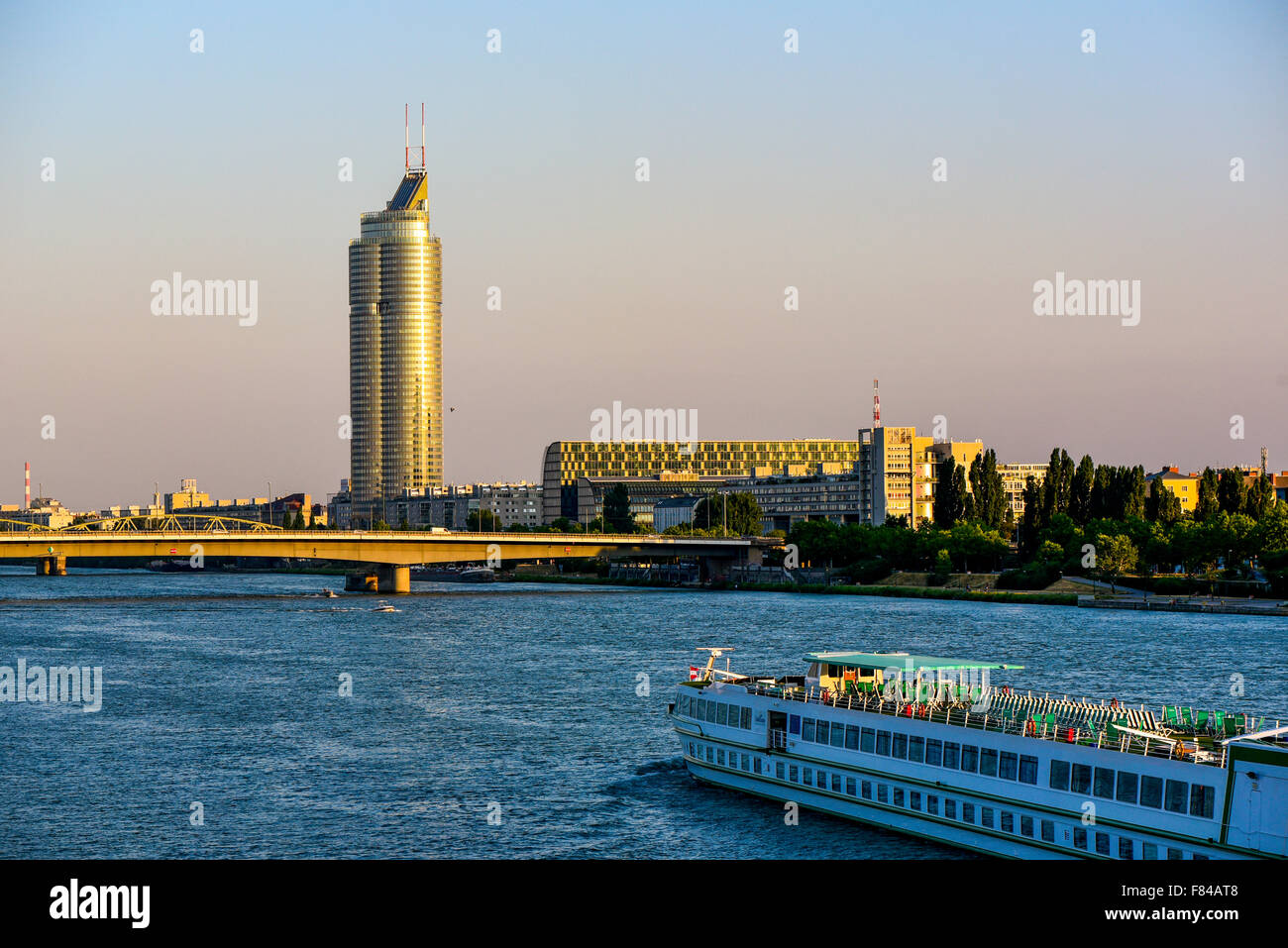 Millenium Tower, river Danube, Vienna, Austria Stock Photo - Alamy