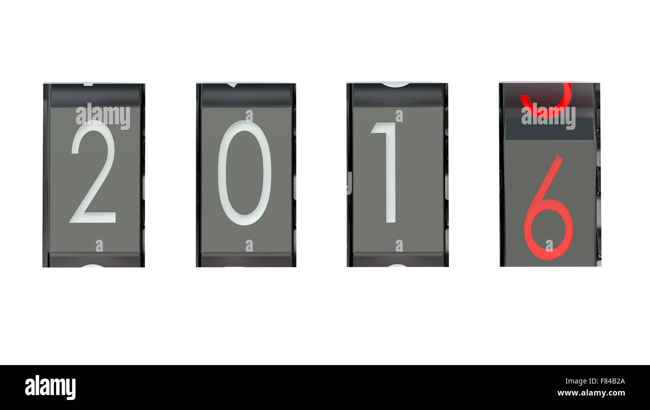 New Year counter isolated on white background Stock Photo - Alamy