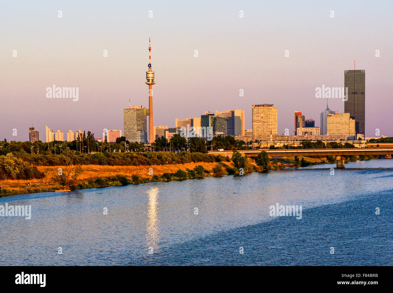 Danube city, river Danube, Vienna, Austria Stock Photo - Alamy