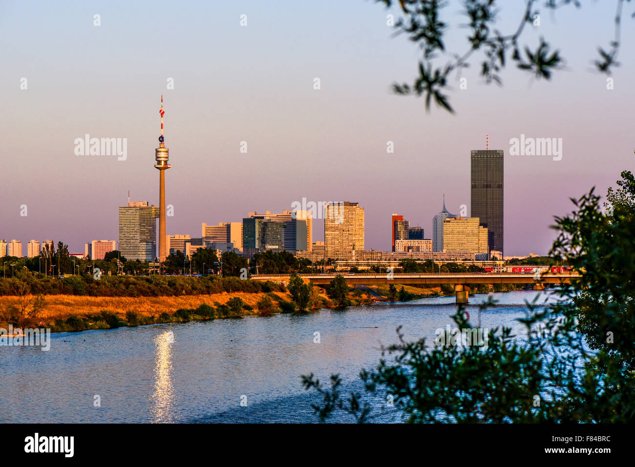 Danube city, river Danube, Vienna, Austria Stock Photo - Alamy