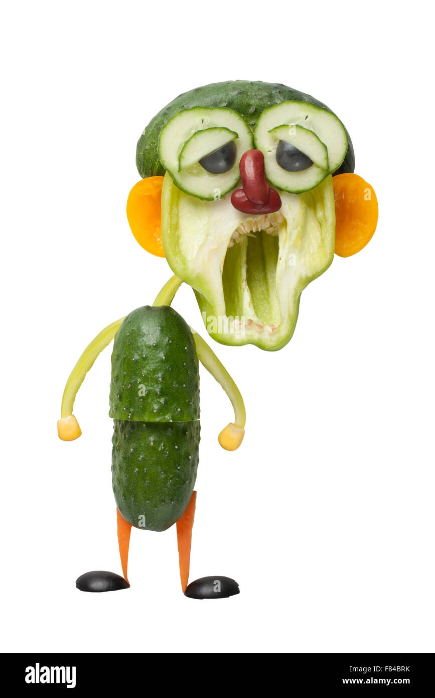 Funny zombie made of vegetables on isolated background Stock Photo - Alamy
