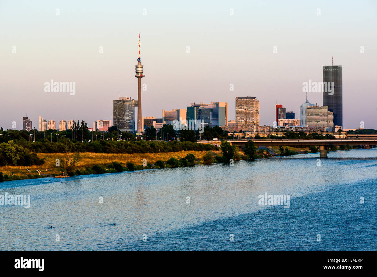 Danube city, river Danube, Vienna, Austria Stock Photo - Alamy