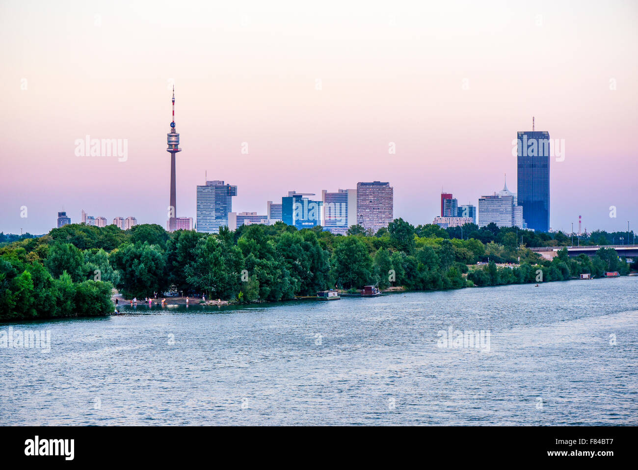 Danube city, river Danube, Vienna, Austria Stock Photo - Alamy