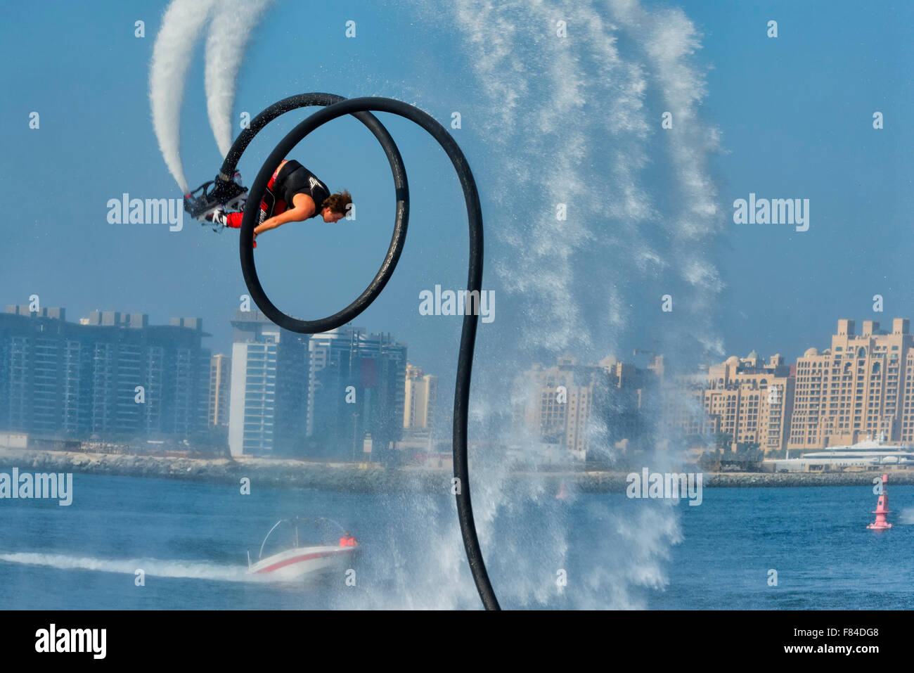 Female Flyboarder in Dubai, UAE Stock Photo - Alamy