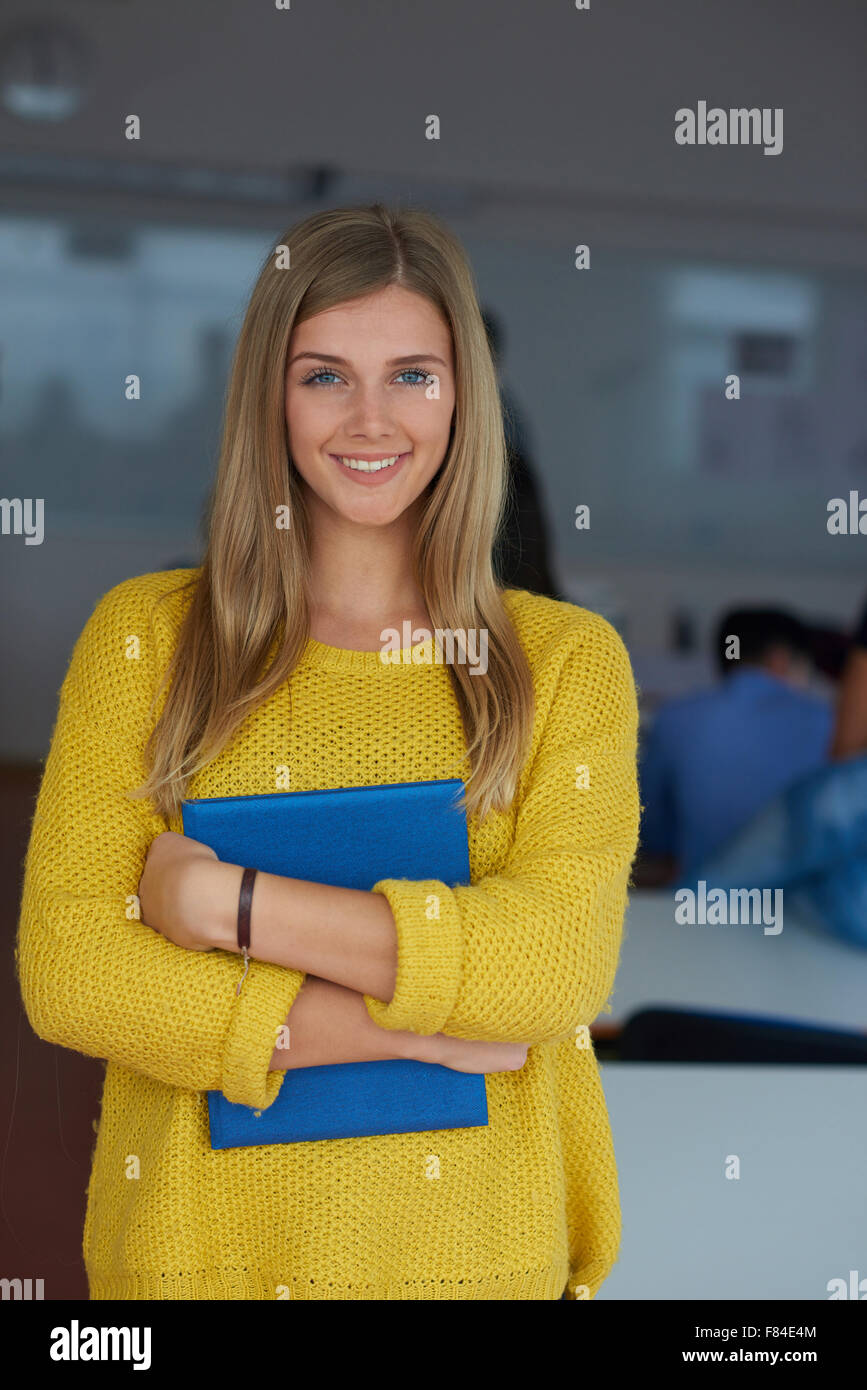 portrait of young female student at school classroom Stock Photo - Alamy