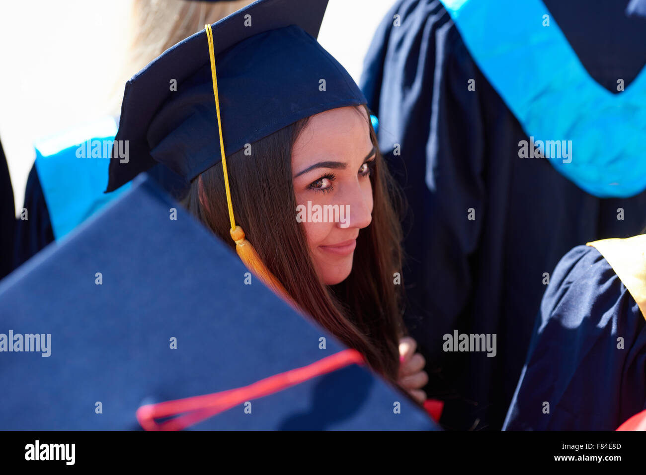 young graduates students group standing in front of university building ...