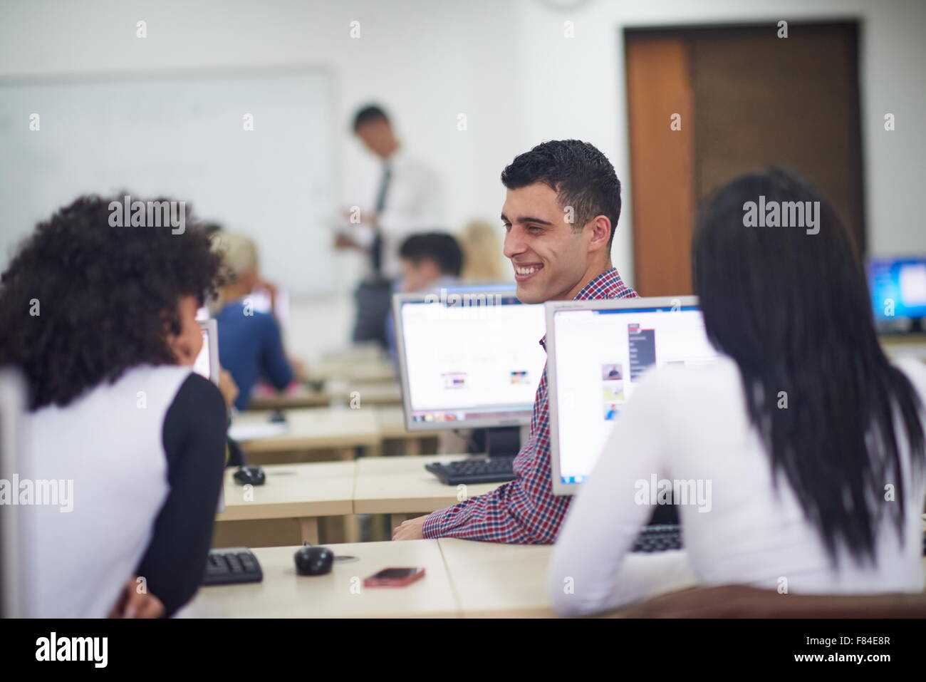 technology students group in computer lab classroom Stock Photo - Alamy