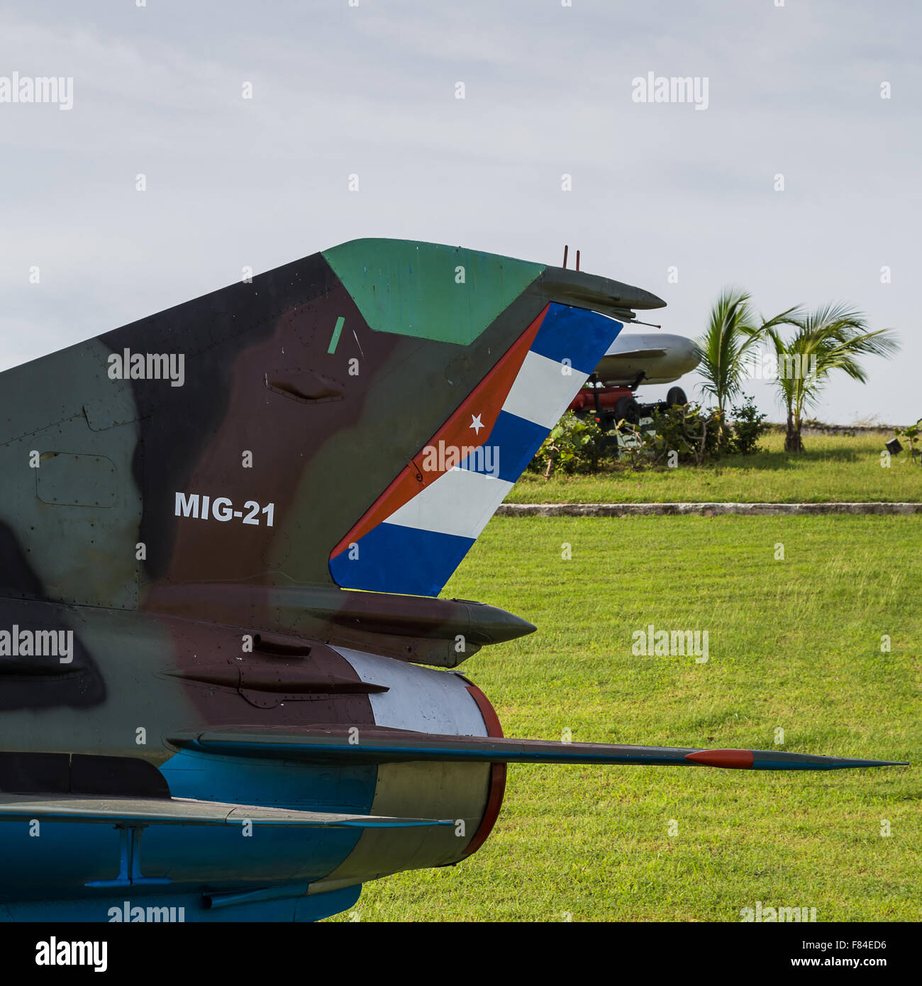 Tail of a Cuban Mig-21 Fishbed in Havana Stock Photo - Alamy