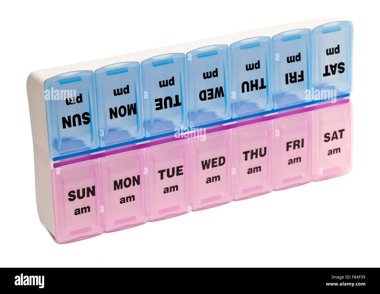Plastic box with small separations for each day of the week (for ...