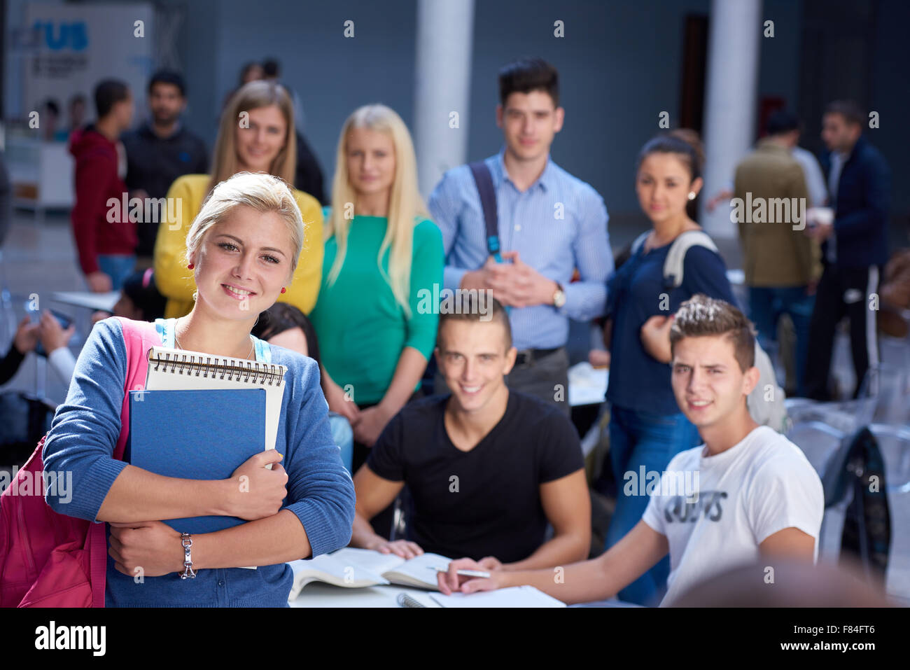 happy students group study in classroom Stock Photo - Alamy