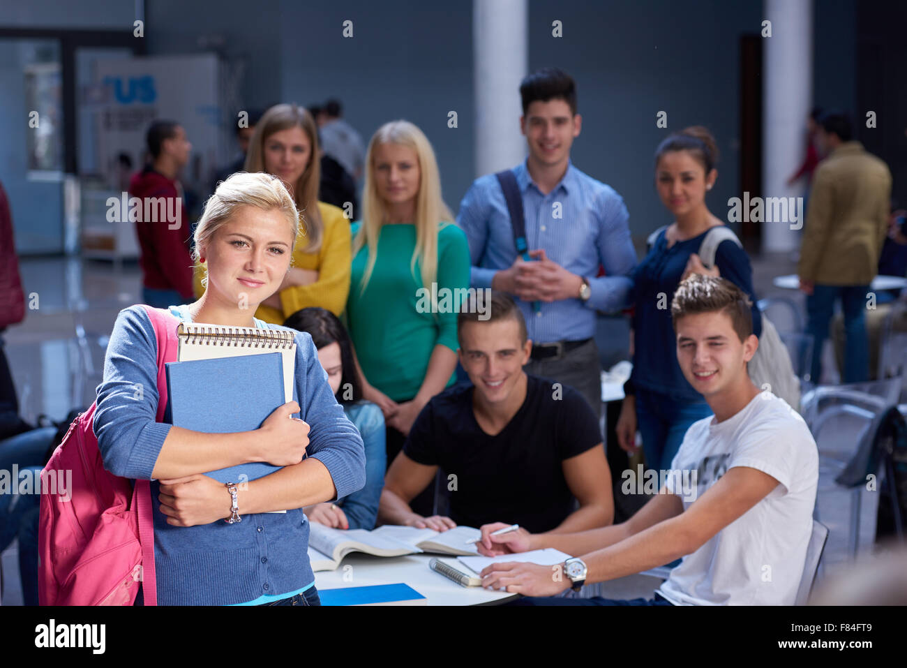happy students group study in classroom Stock Photo - Alamy