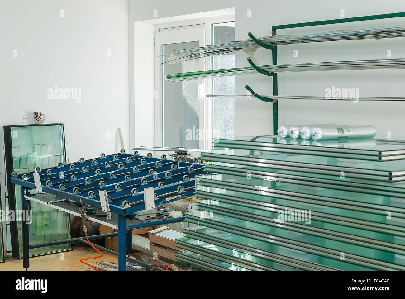 Tempered Window Glass in a PVC Factory Stock Photo - Alamy