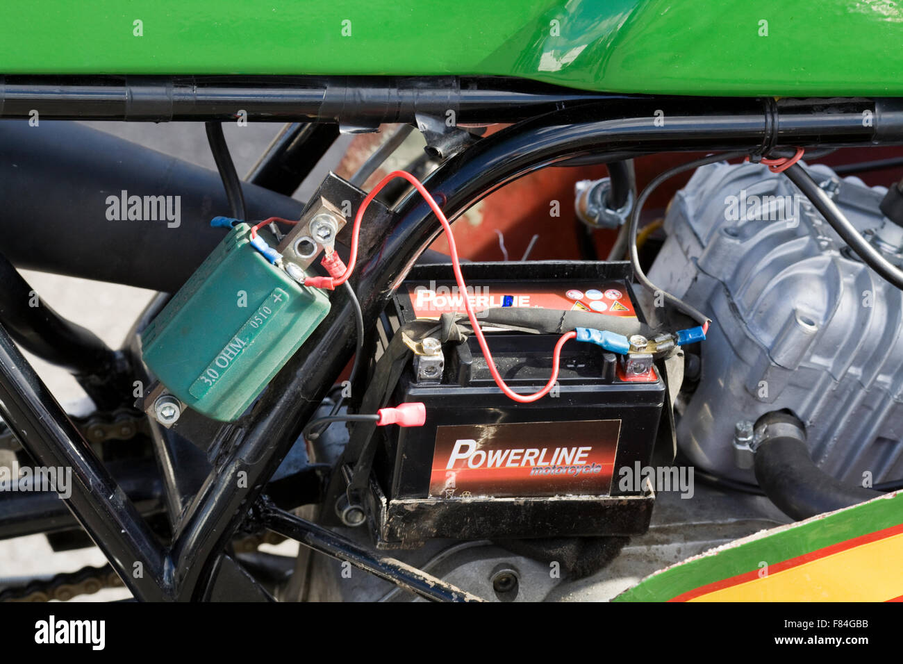 Powerlline battery pack on a motorcycle hi-res stock photography and ...