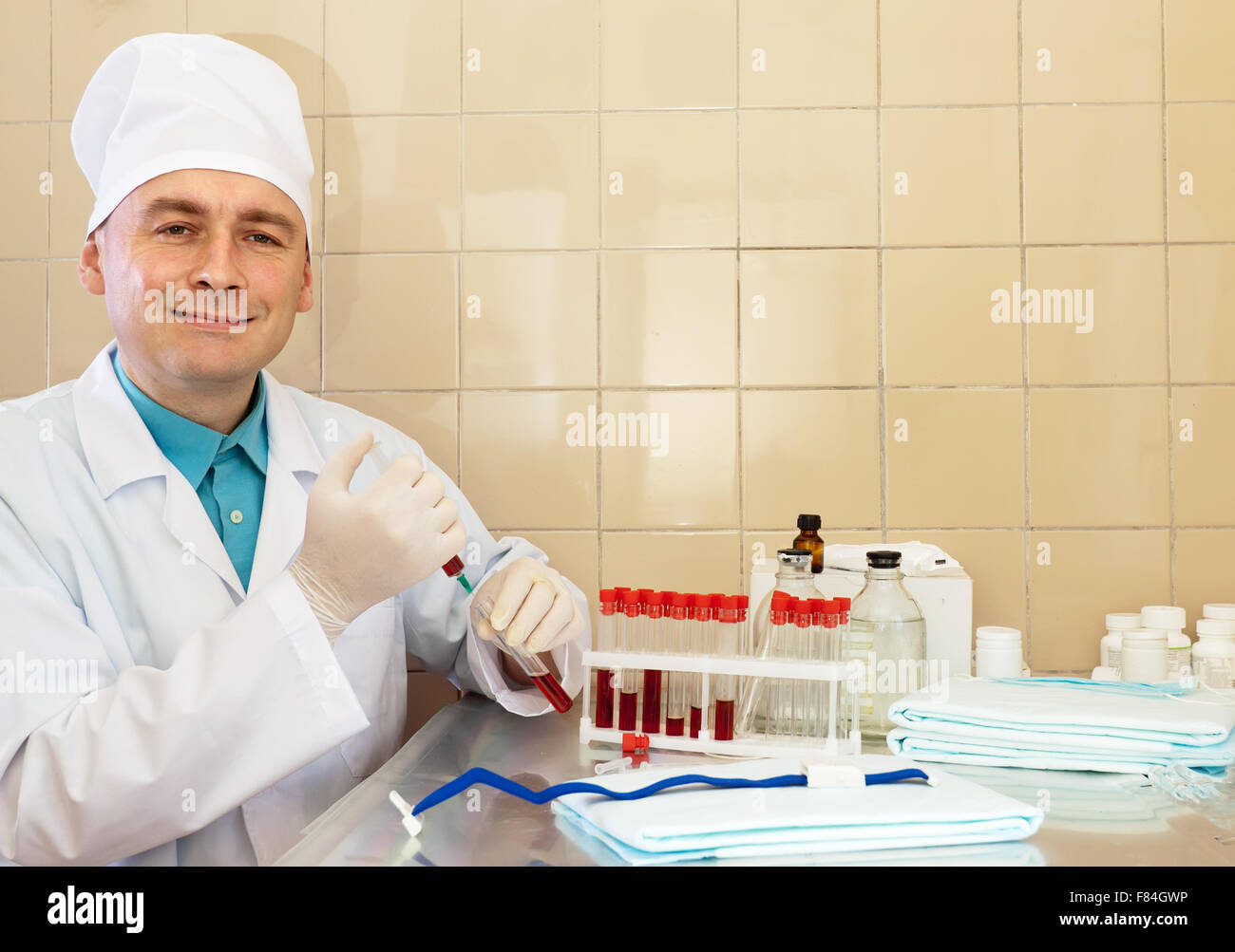 Medical clinic nurse works blood hi-res stock photography and images ...