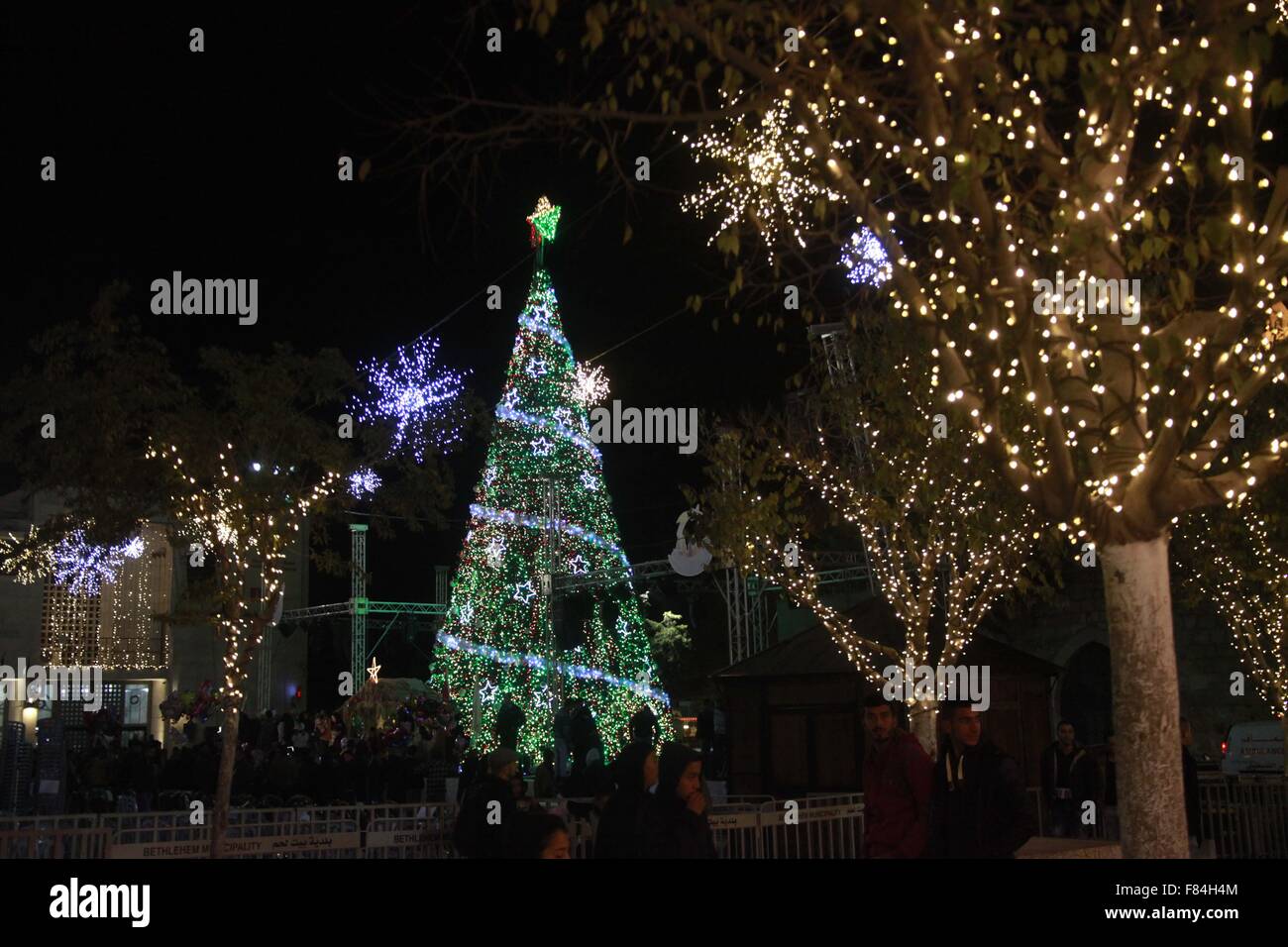 Bethlehem. 5th Dec, 2015. The main Christmas tree is seen during the ...