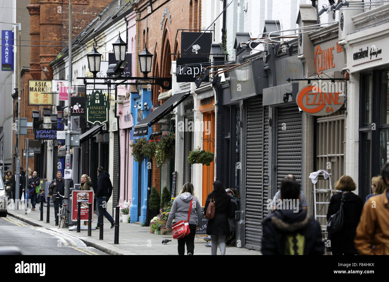 Street of historical downtown Dublin.Ireland Stock Photo - Alamy