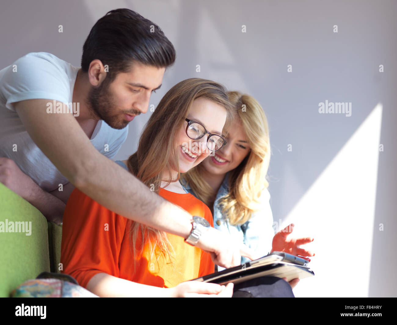 Group teens working together classroom hi-res stock photography and ...