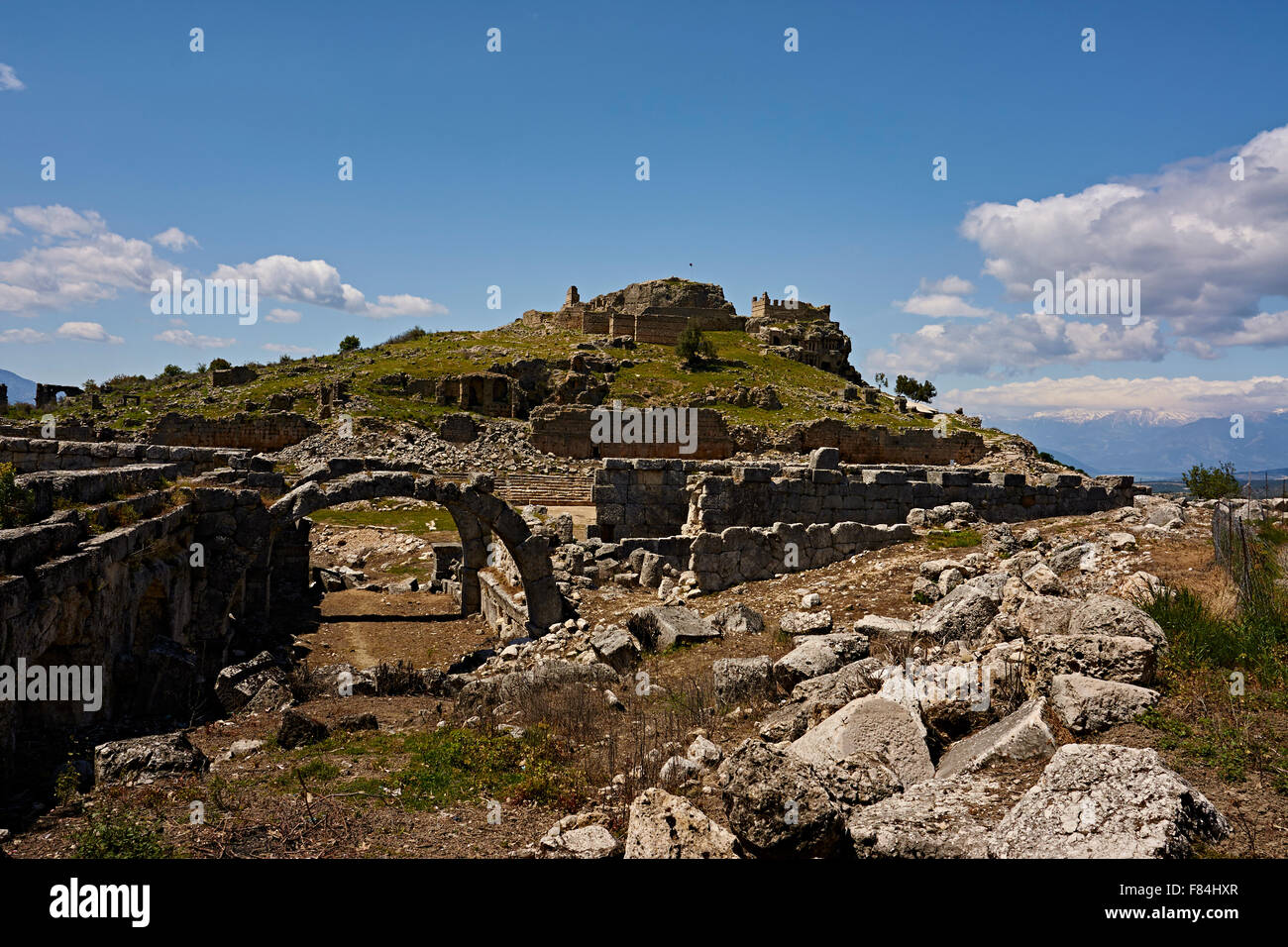 Acropolis fortress viewed from below, Tlos, Turkey Stock Photo - Alamy