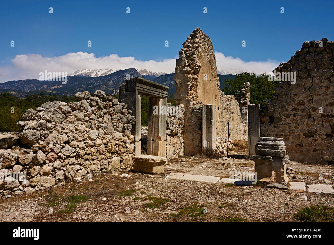Ruin walls and doorway, Tlos, Turkey Stock Photo - Alamy