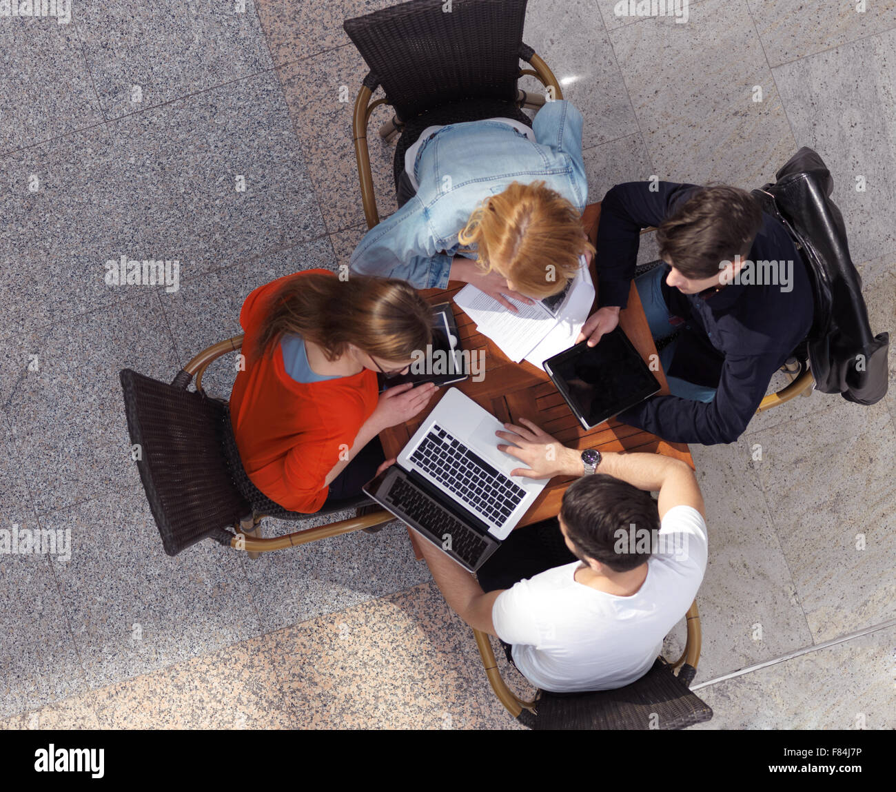 students group working on school project together at modern university ...