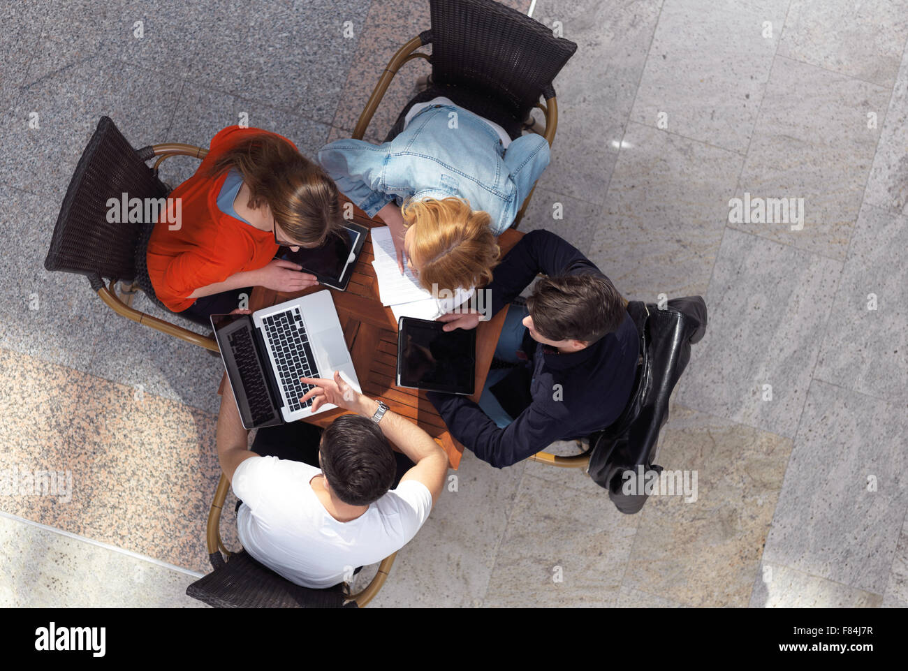 students group working on school project together at modern university ...