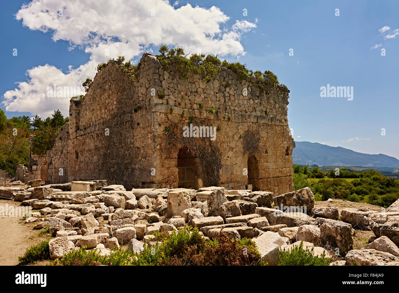 Remains of a bath wall, Tlos Turkey Stock Photo - Alamy