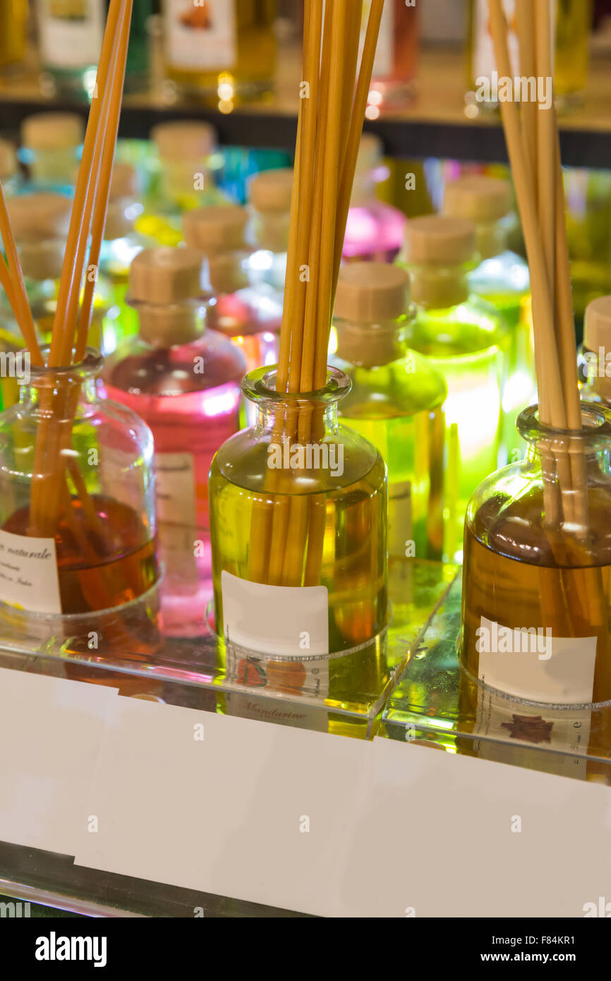 A fragrance sticks diffuser in different type and colors Stock Photo ...