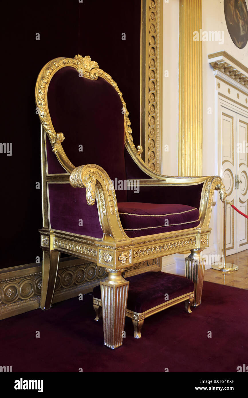 Royal throne in the Throne Room in Dublin Castle.Dublin.Ireland Stock ...