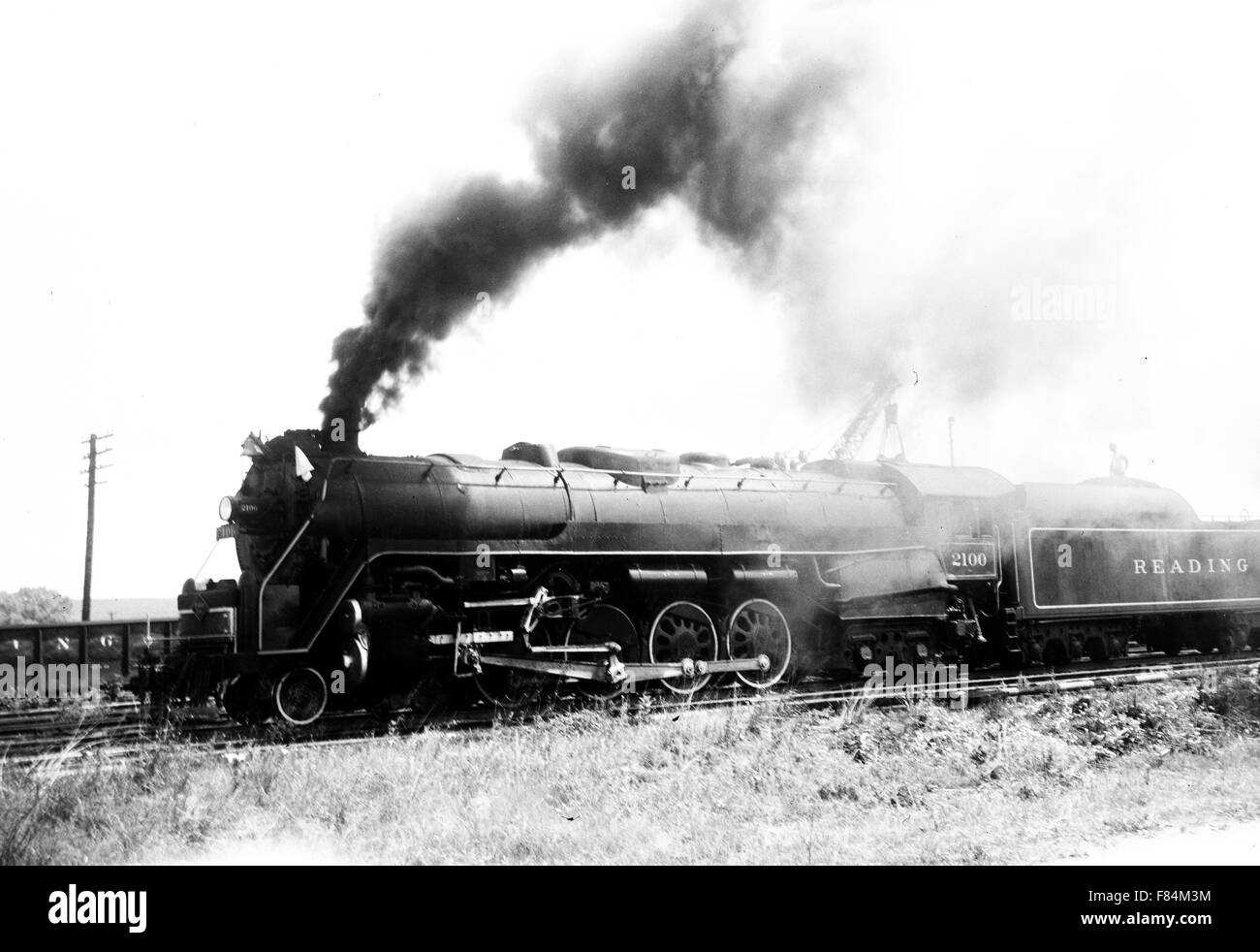 Reading Railroad Steam Engine # 2100 Stopped For Taking On Water And ...