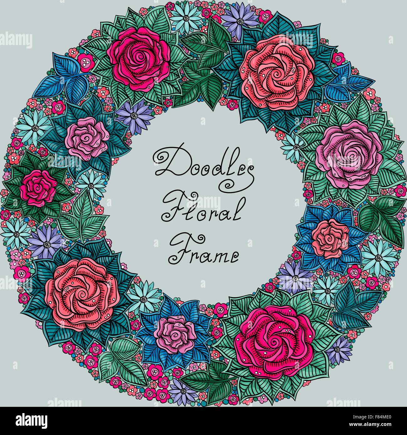 vector color floral frame pattern Stock Vector Image & Art - Alamy