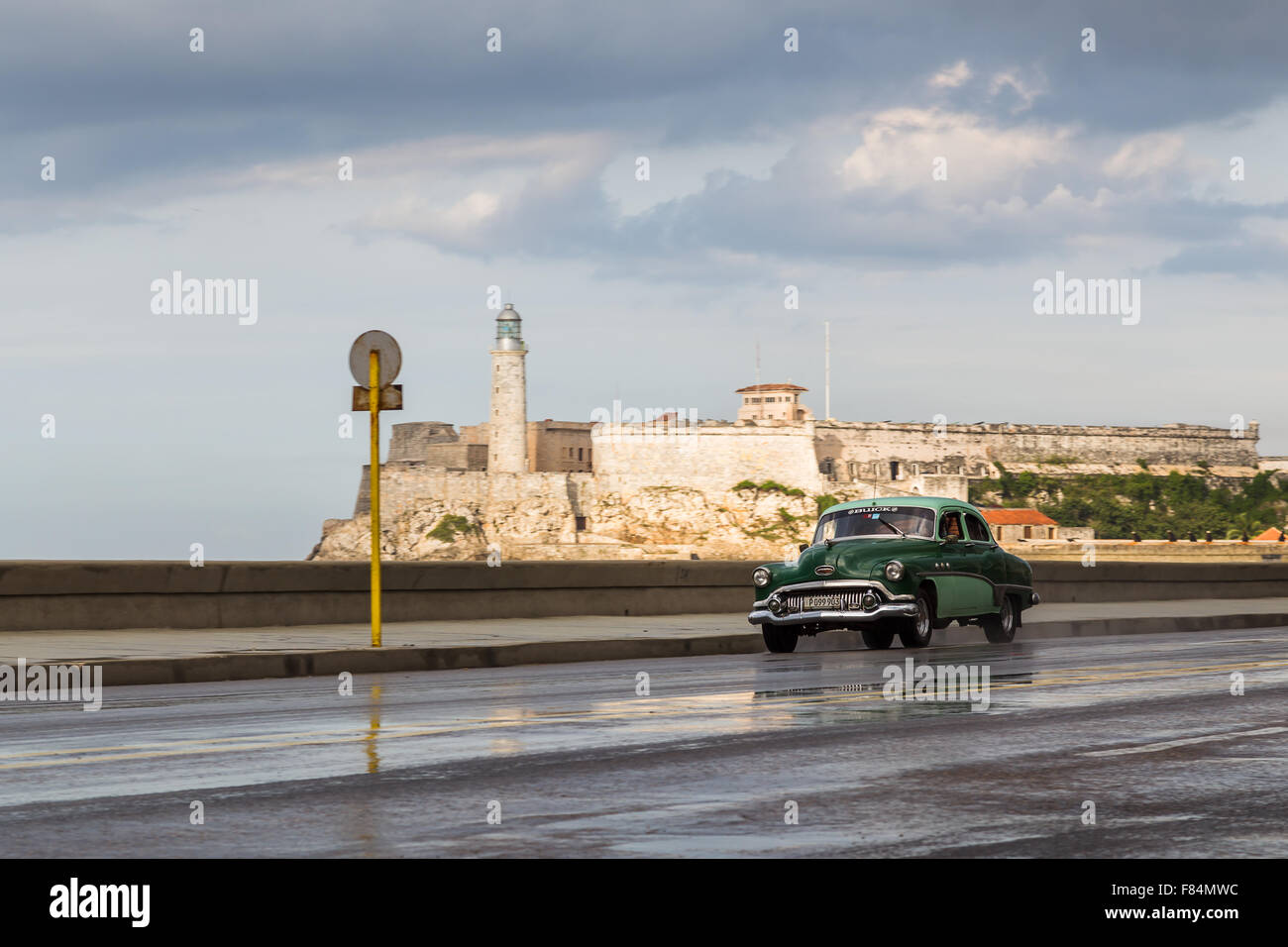 Classical car on the Malecon Stock Photo - Alamy