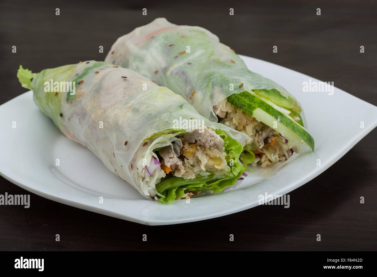 Vietnamese spring roll with pork, shrimp and vegetables Stock Photo - Alamy