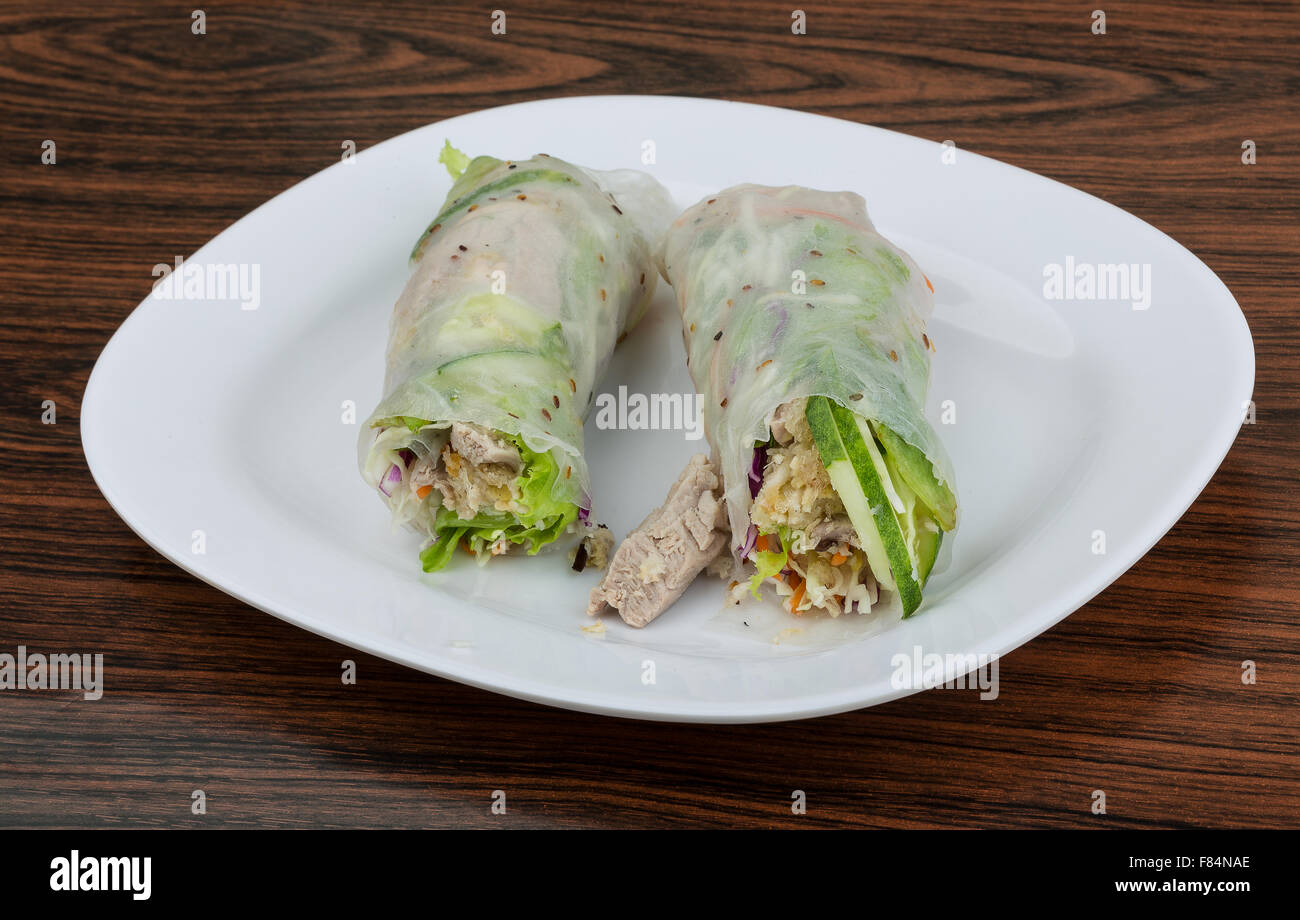 Vietnamese spring roll with pork, shrimp and vegetables Stock Photo - Alamy