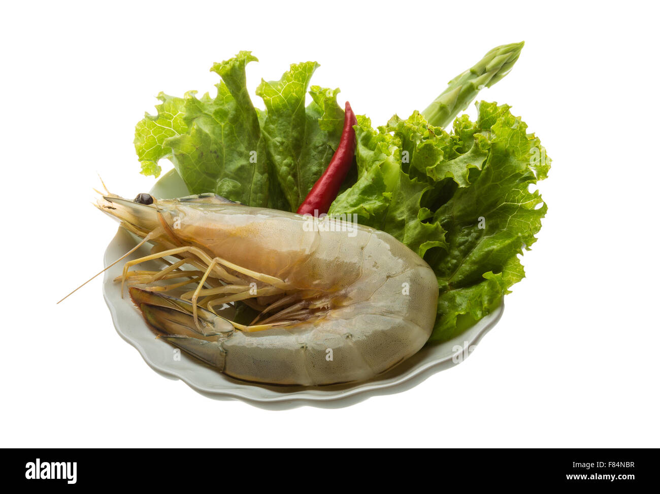 Raw Tiger prawn ready for cooking Stock Photo - Alamy