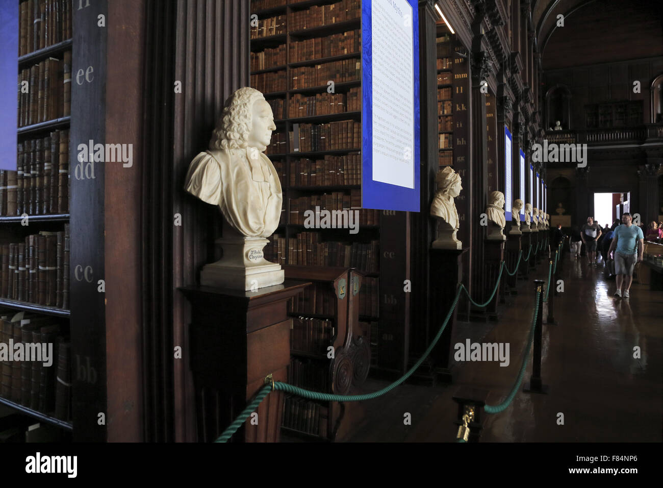 The Long Room of the Old Library of Trinity College in Dublin, Ireland ...
