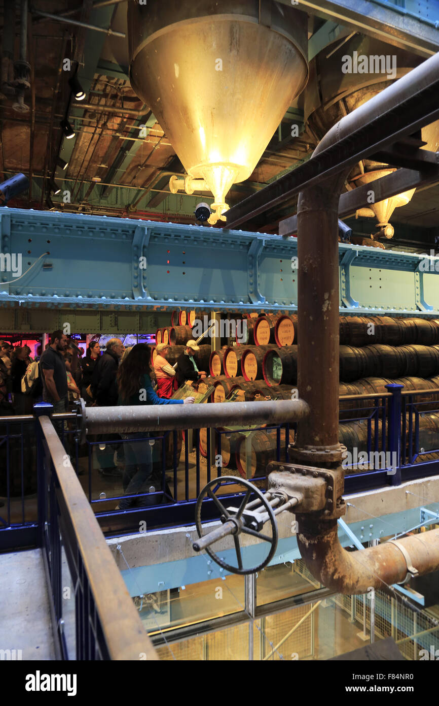 Interior view of the Guinness Storehouse, the museum of Guinness beer ...