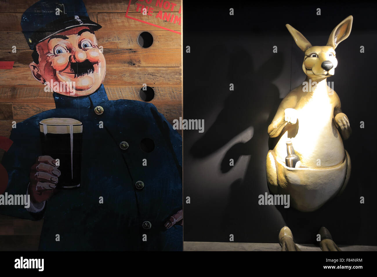 Advertisings of Guinness beer display in Guinness Storehouse, Dublin ...