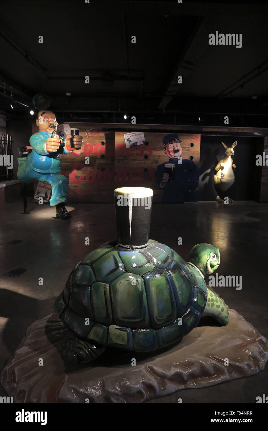 Guinness beer advertising statues display in Guinness Storehouse ...