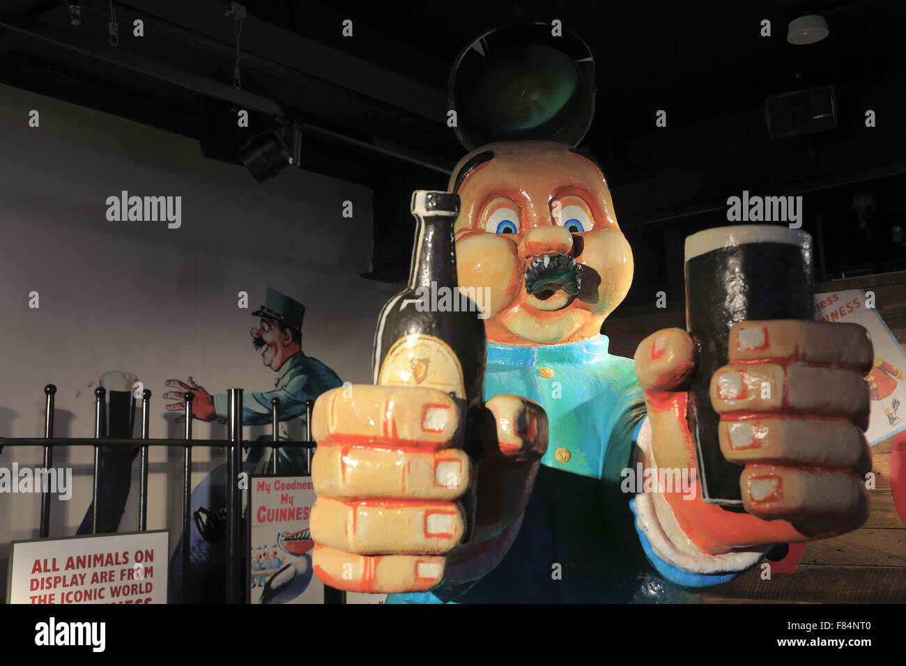 Guinness beer advertising statue display in Guinness Storehouse, Dublin ...