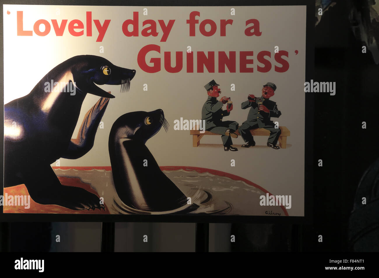 Advertisings of Guinness beer display in Guinness Storehouse, Dublin ...