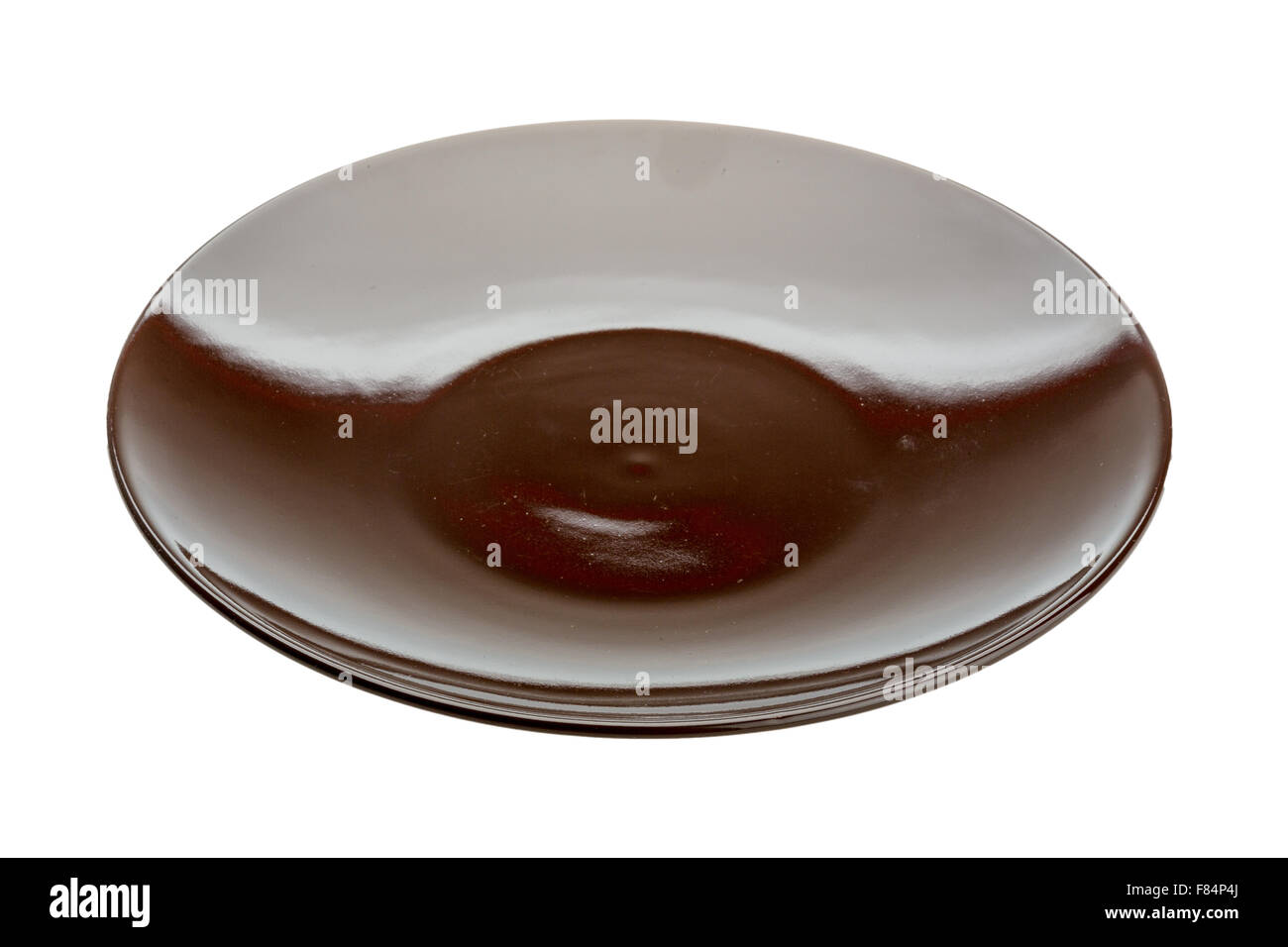 Brown plate isolated on white background Stock Photo - Alamy