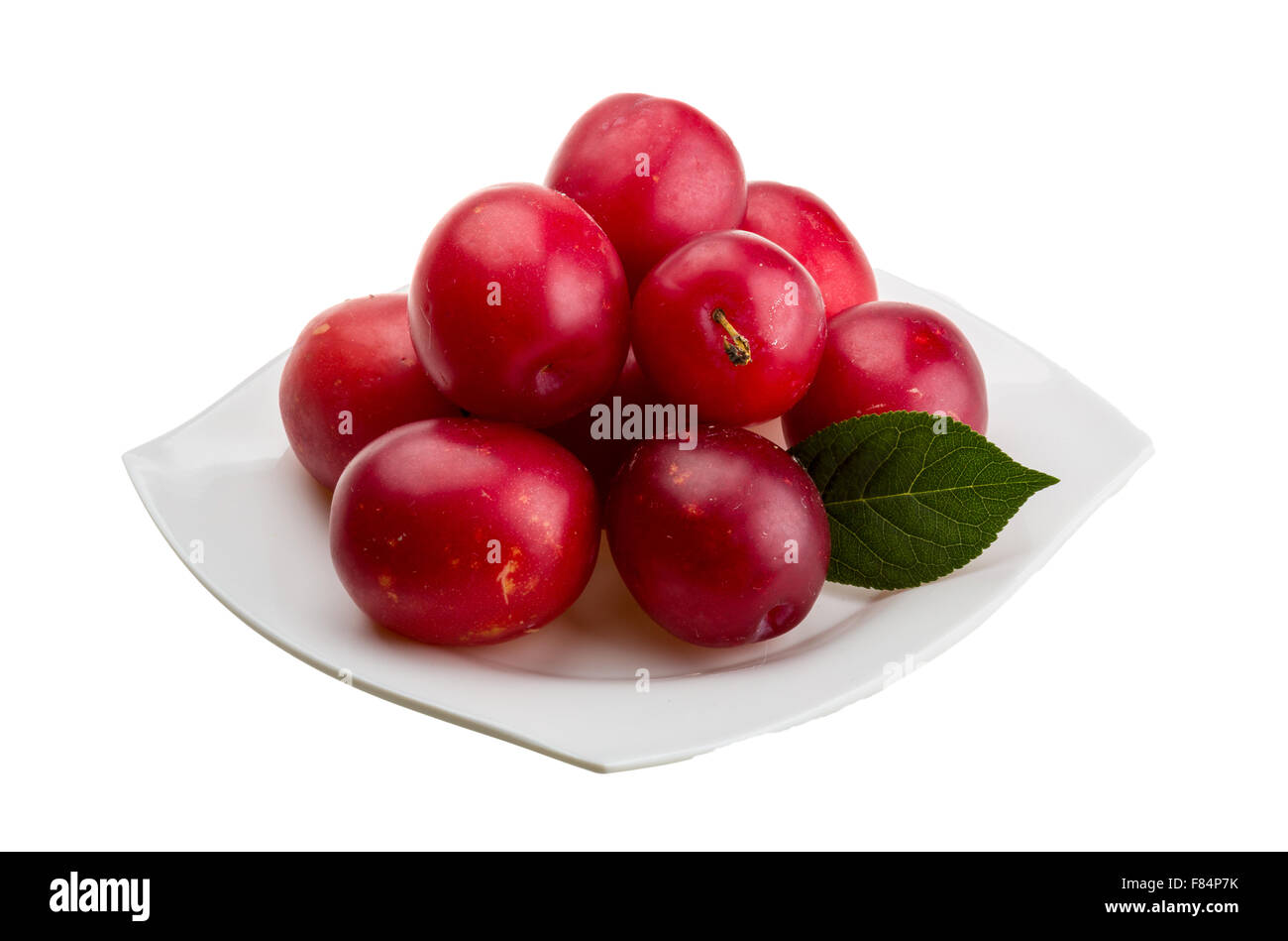 Damson plum isolated on white background Stock Photo - Alamy