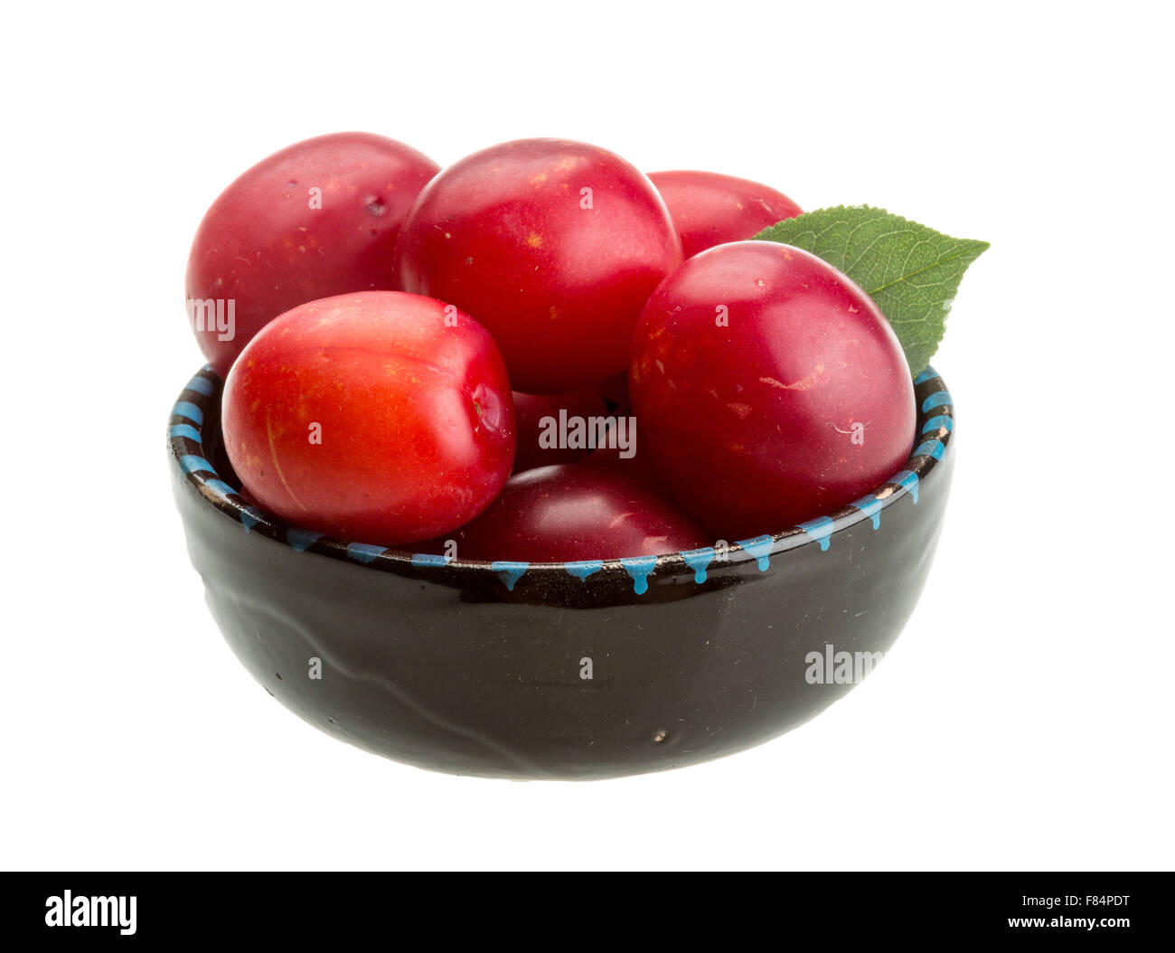 Damson plum isolated on white background Stock Photo - Alamy
