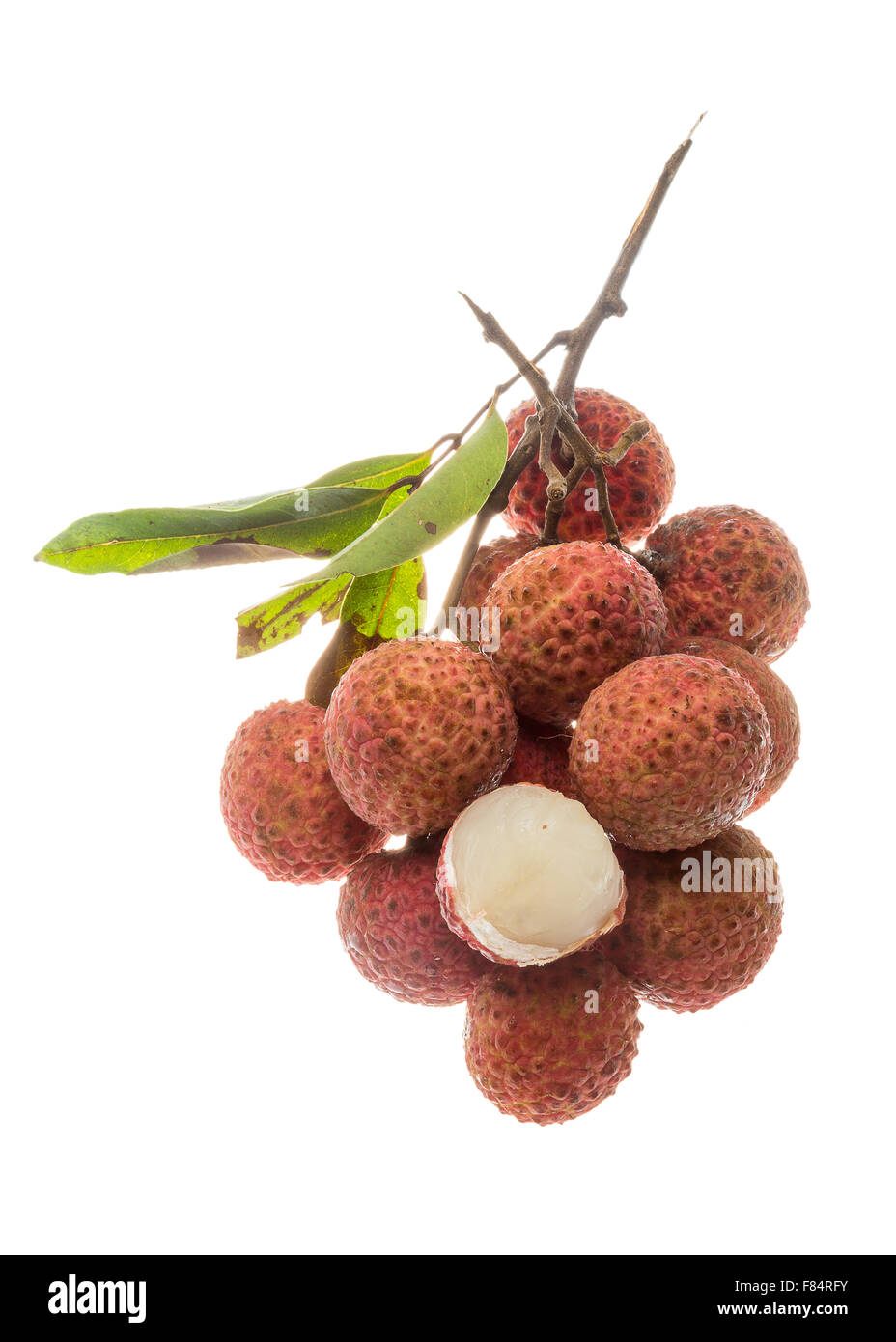 Asian fruit lychee heap isolated Stock Photo - Alamy