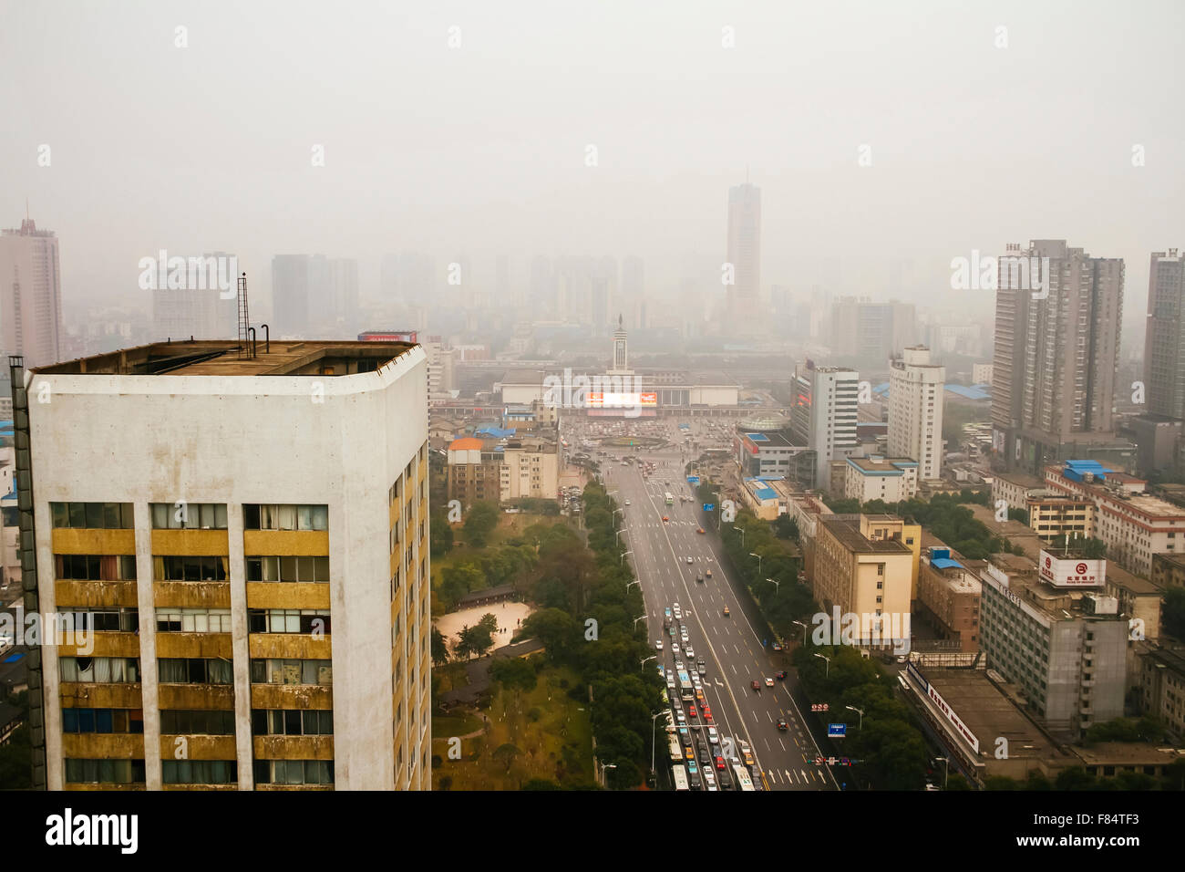 Changsha, Hunan province, China - The view of Changsha city with the ...