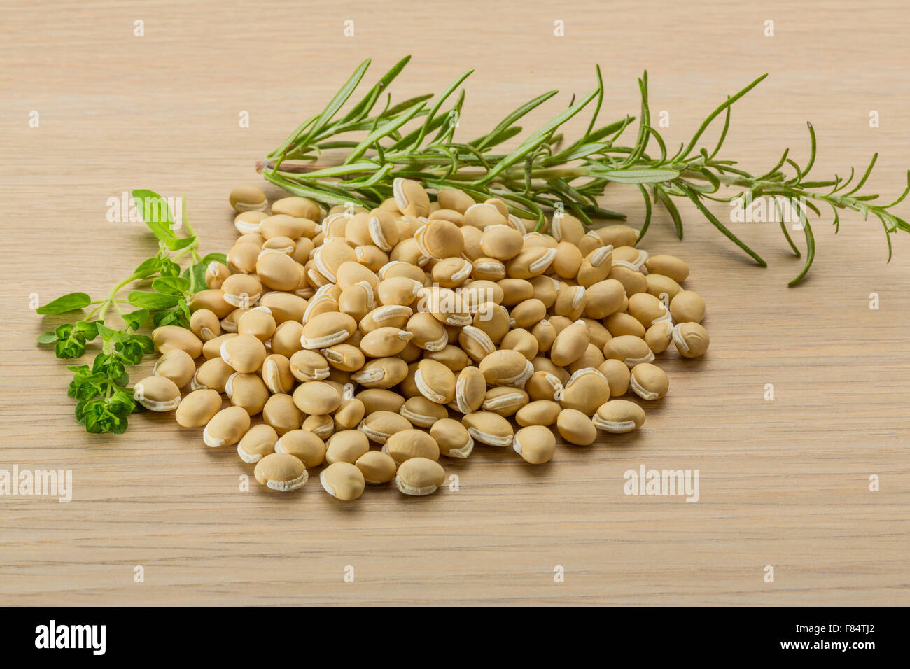 Raw soya beans on the desk Stock Photo - Alamy
