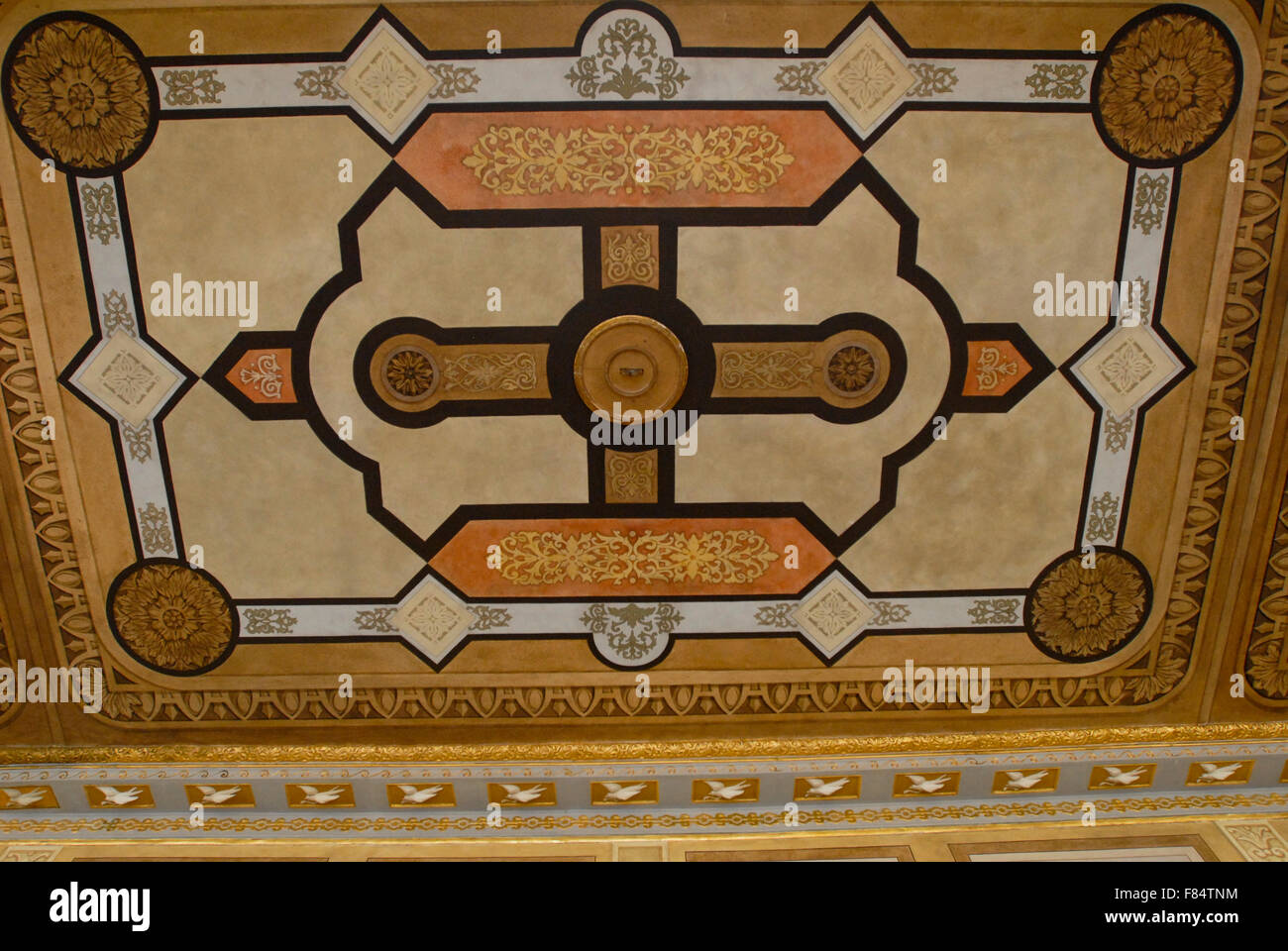 Hand painted wall and ceiling decoration in "Chapultepec Castle" in ...