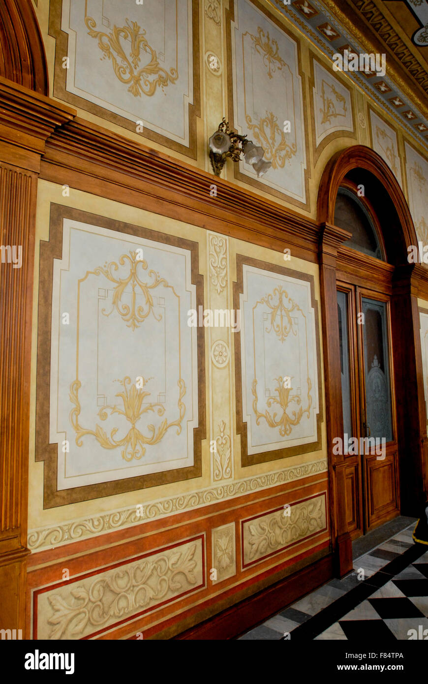 Hand painted wall and ceiling decoration in "Chapultepec Castle" in ...