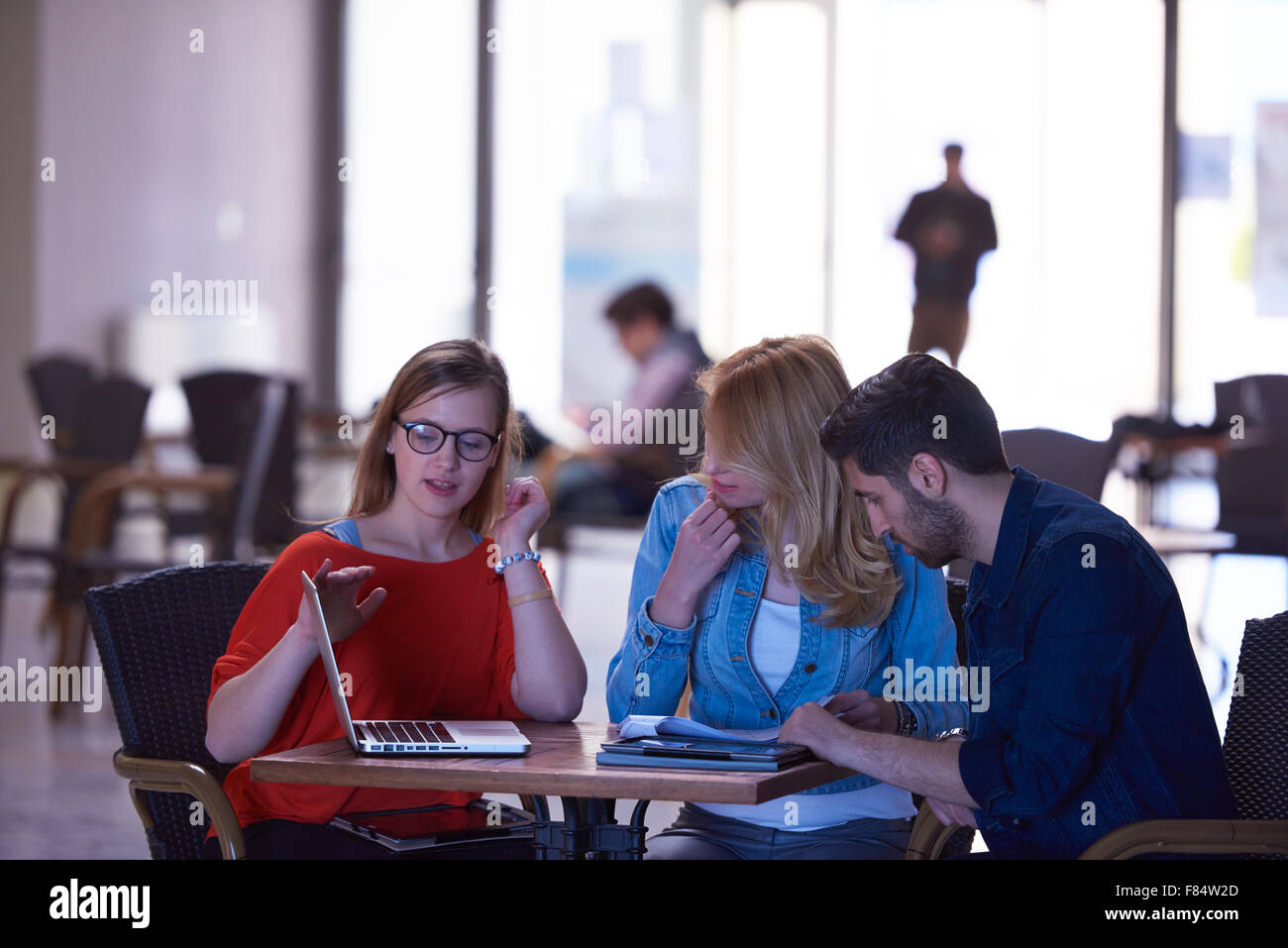 students group standing together as team in modern school university ...