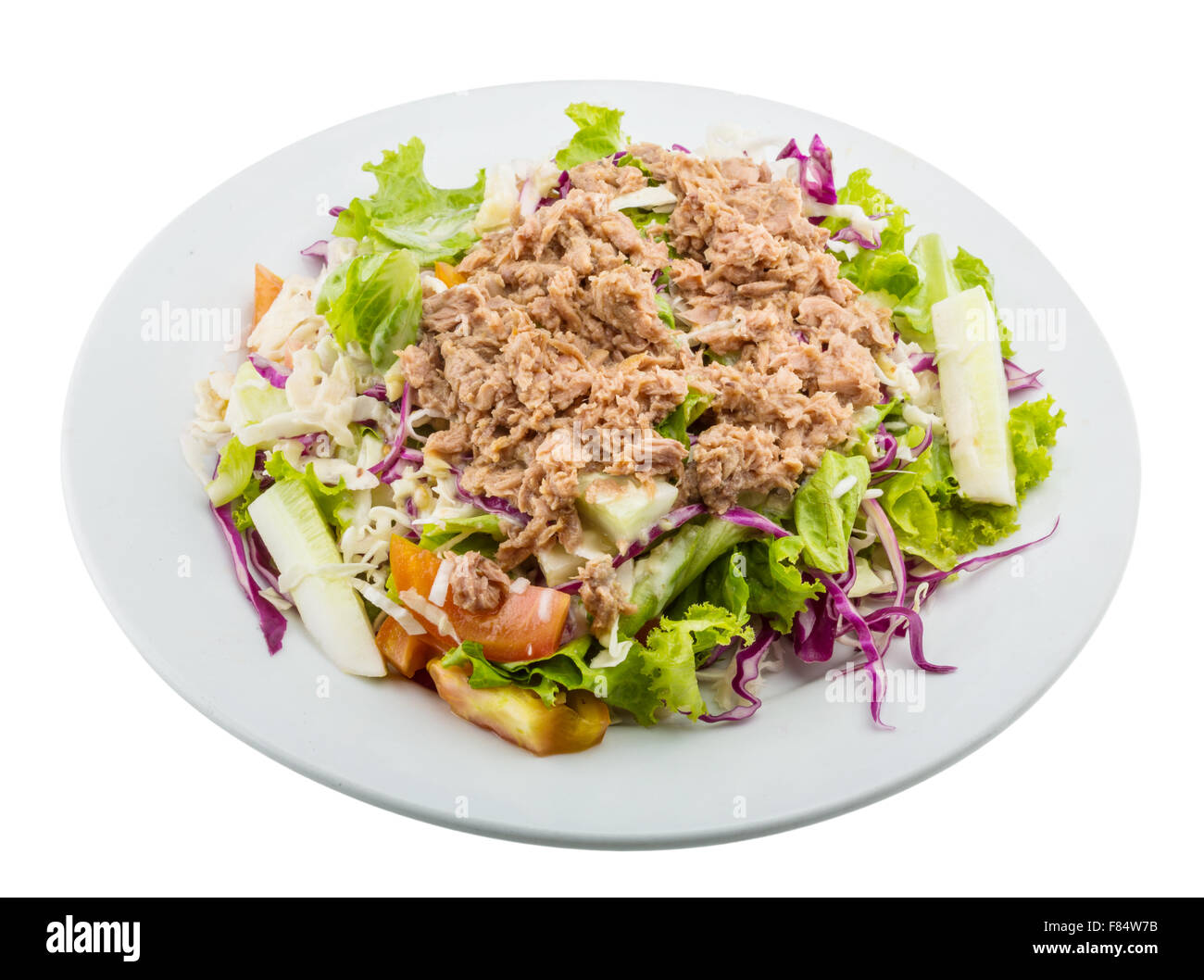 Tuna salad with cabbage and cucumber Stock Photo - Alamy